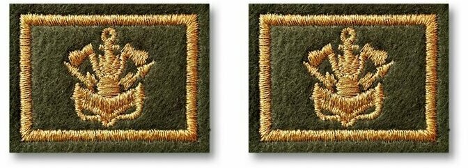 Петлицы Инженерных войск, металл. нить. С липучкой. Размер 35x25 мм по вышивке.