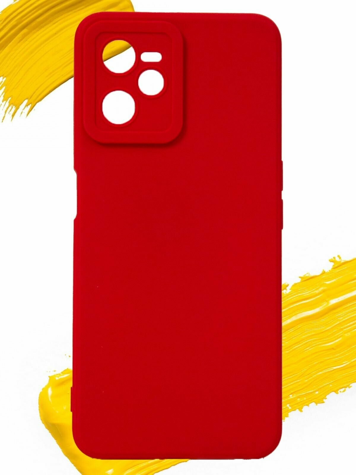 Чехол для realme c35 / чехол на реалми с35 с защитой камеры красный