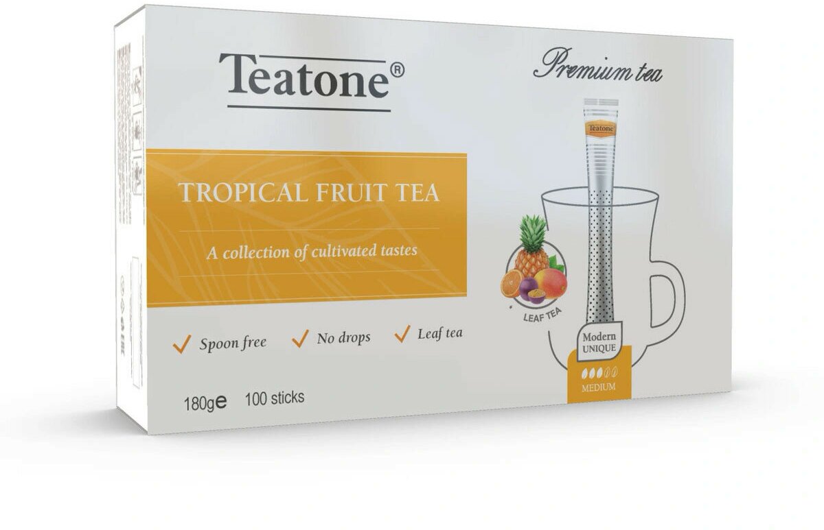 Чай Teatone Tropical Fruit Tea (Черный чай с ароматом тропических фруктов), в стиках, 100шт