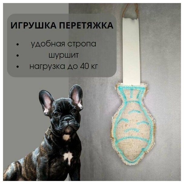 Игрушка-перетяжка рыбка для собак из прочной парусины шуршащая