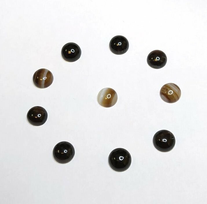 Кабошоны Природный Агат комплект 10 шт. диам. 10мм