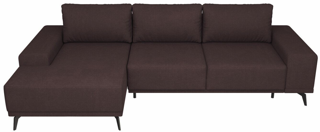 Угловой диван Нео, Вельвет, Коричневый, Угол левый, Ящик для белья, 263х150х75см