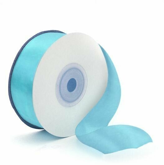 Лента атласная Браво Бирюзовый цвет, на бобине, 100% полиэстер