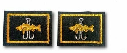 Петлицы рыболовные "росн". С липучкой. Размер 35x25 мм по вышивке.