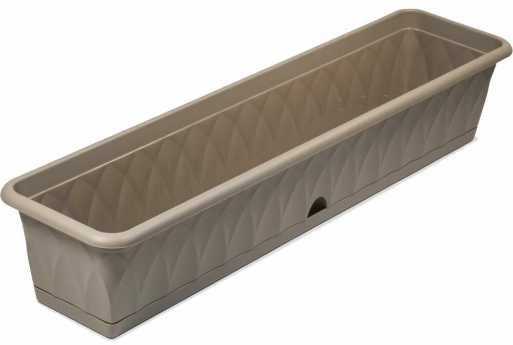 Ящик для растений с поддоном Martika Сиена 93 см, серый С175-03-СЕР, растений с поддоном