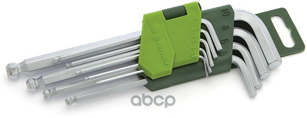 Набор ключей шестигранных с шаром (1.5,2,2.5,3,4,5,6,8,10 мм) 9 шт. Дело Техники арт. 562091