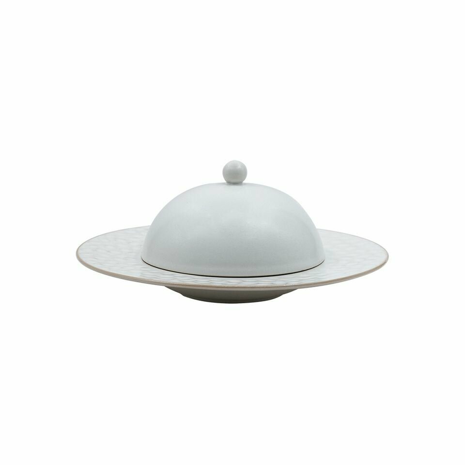 Тарелка с крышкой ROOMERS TABLEWARE Riviera, 25.5 см, 140 мл, каменная керамика, цвет кремовый (L9684-Cream)