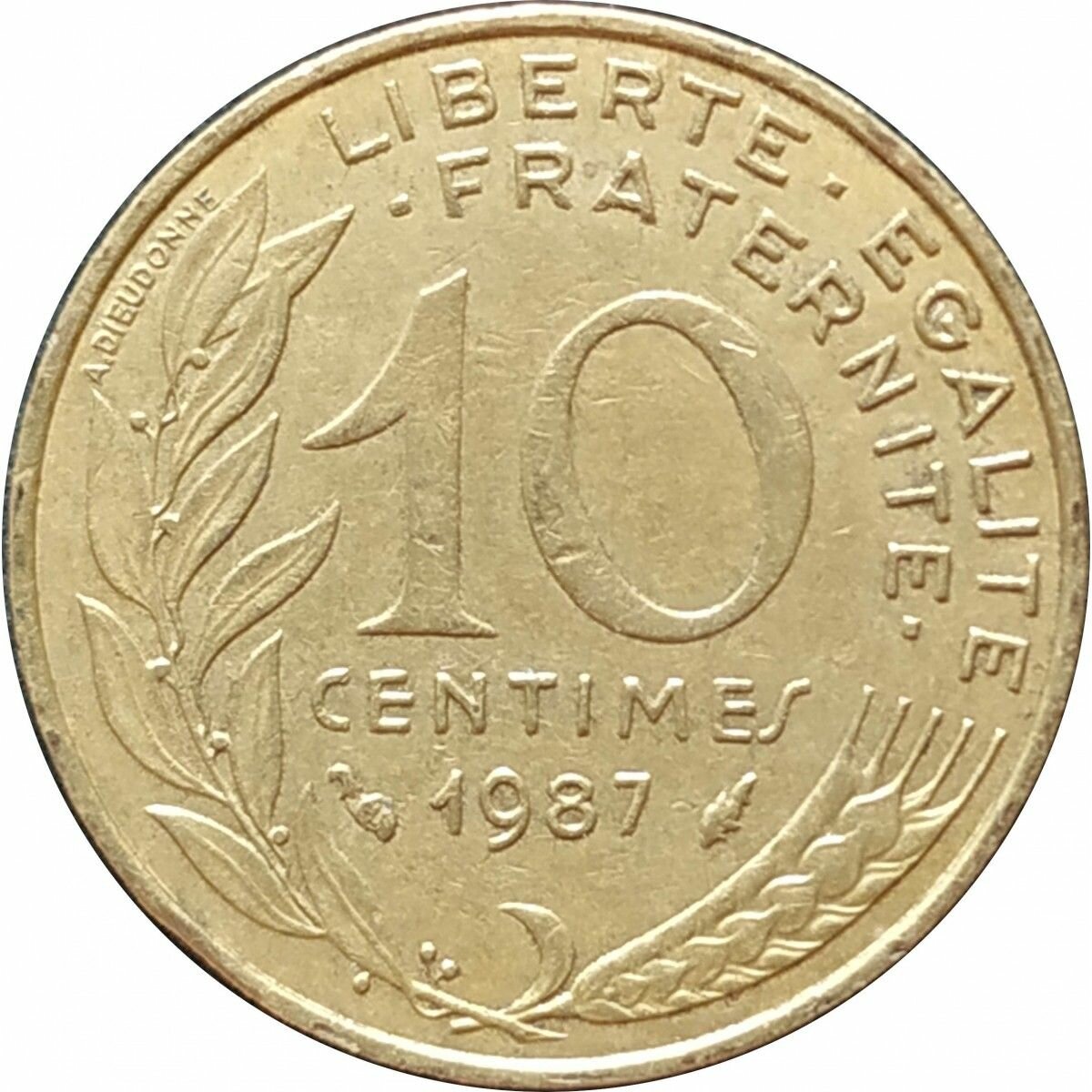 10 сантимов 1987 Франция из оборота