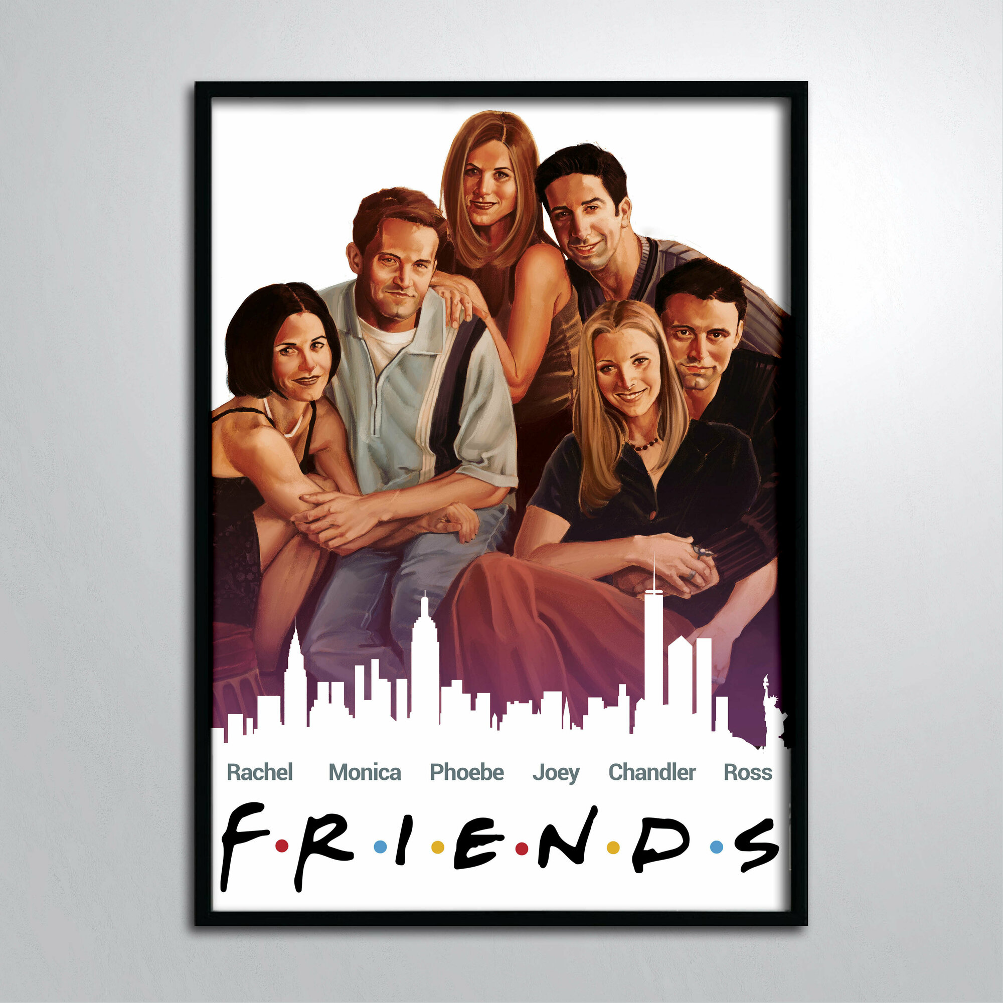 Постер в раме/Сериал Друзья Рисунок Диван Friends