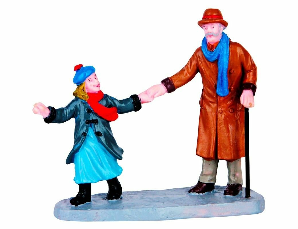 Декоративная фигурка 'Пойдём, Дедушка!', полистоун, 8 см, Лемакс (Lemax) 62454-lemax