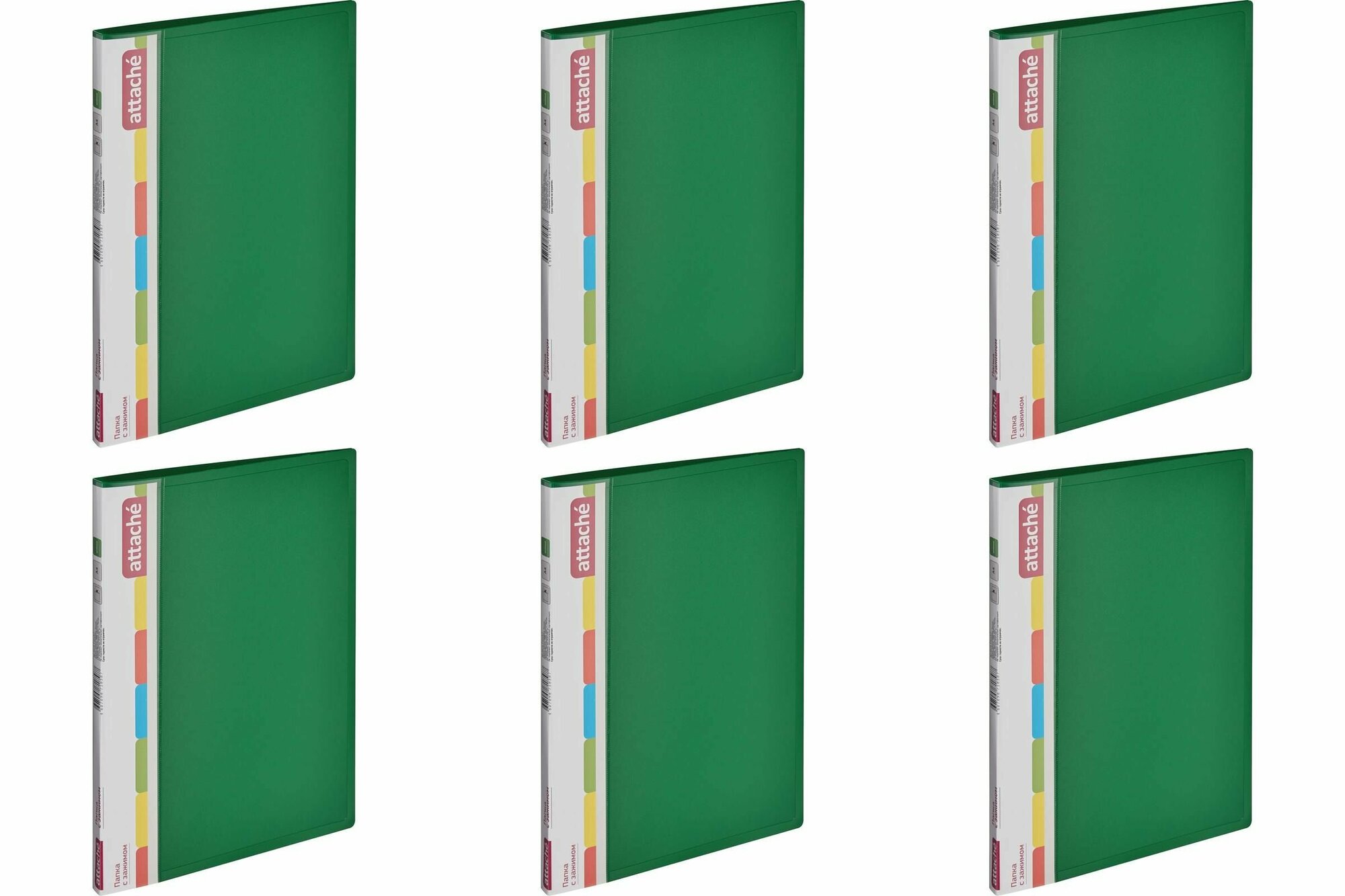 Папка с зажимом F611/07 17мм зеленая, 9 шт