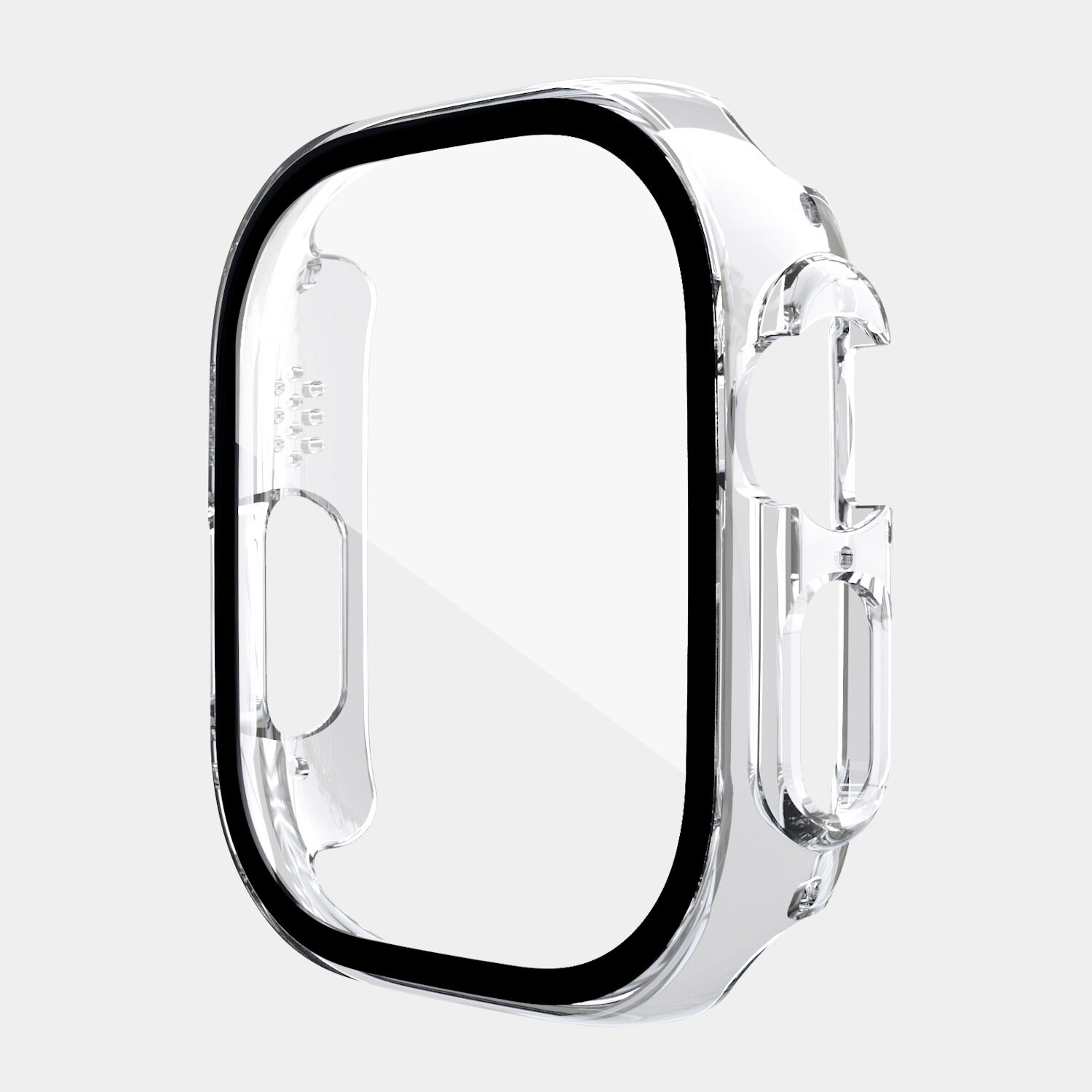 Чехол для Apple Watch Series 8 49 мм с закаленным стеклом, прозрачный цвет
