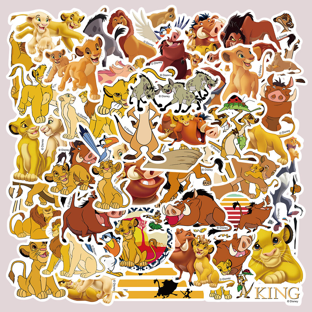 Наклейки "Король Лев", для телефона, водонепроницаемые, 50 шт