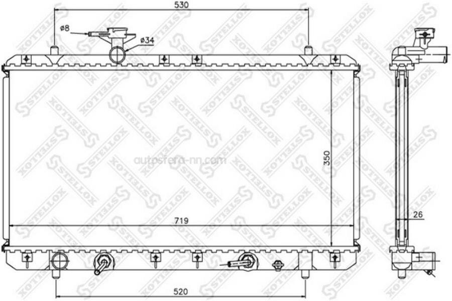 STELLOX 1025459SX 10-25459-SX_радиатор системы охлаждения АКПП Suzuki Swift 1.3-1.5i 16V 05