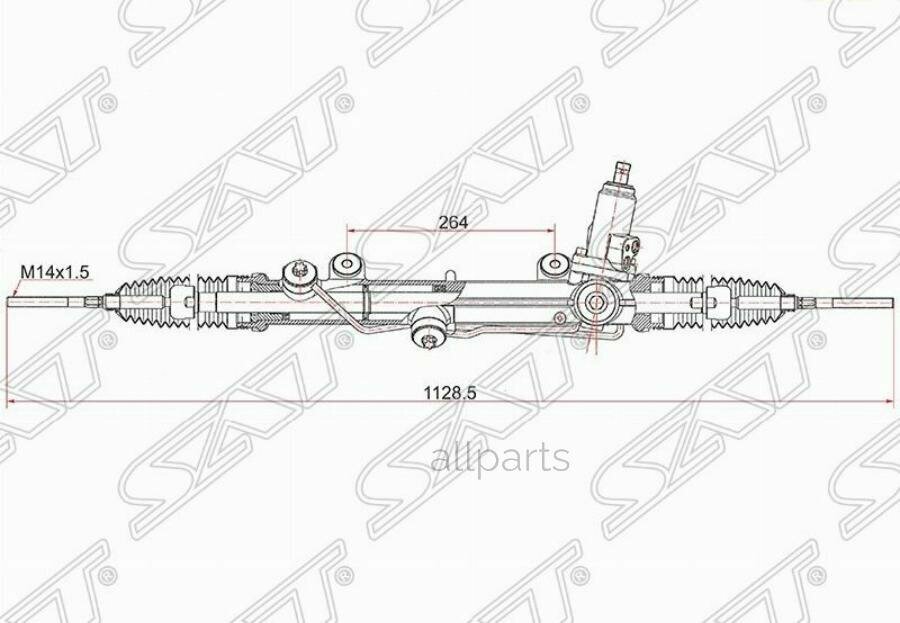 SAT ST-A203 460 1100 Рейка рулевая MERCEDES BENZ C ClASS W203 00-07