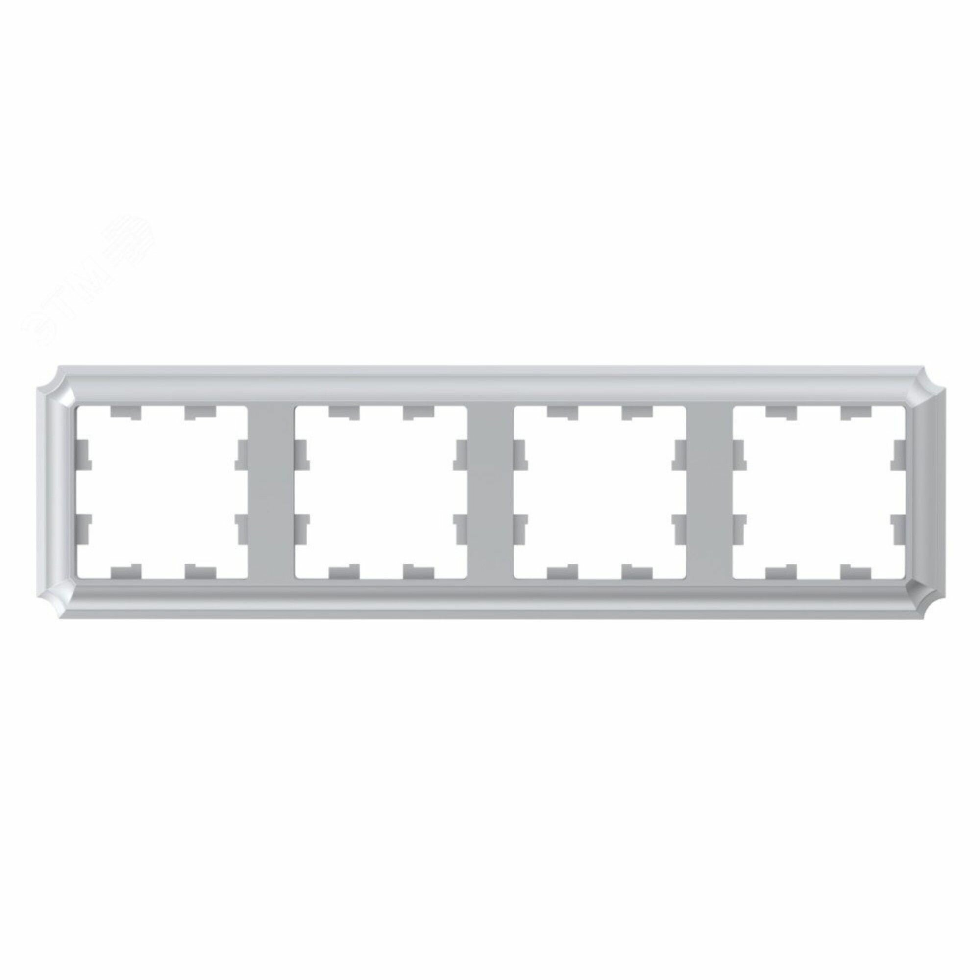Рамка Systeme Electric AtlasDesign Antique ATN100304, цвет алюминий, 4 поста
