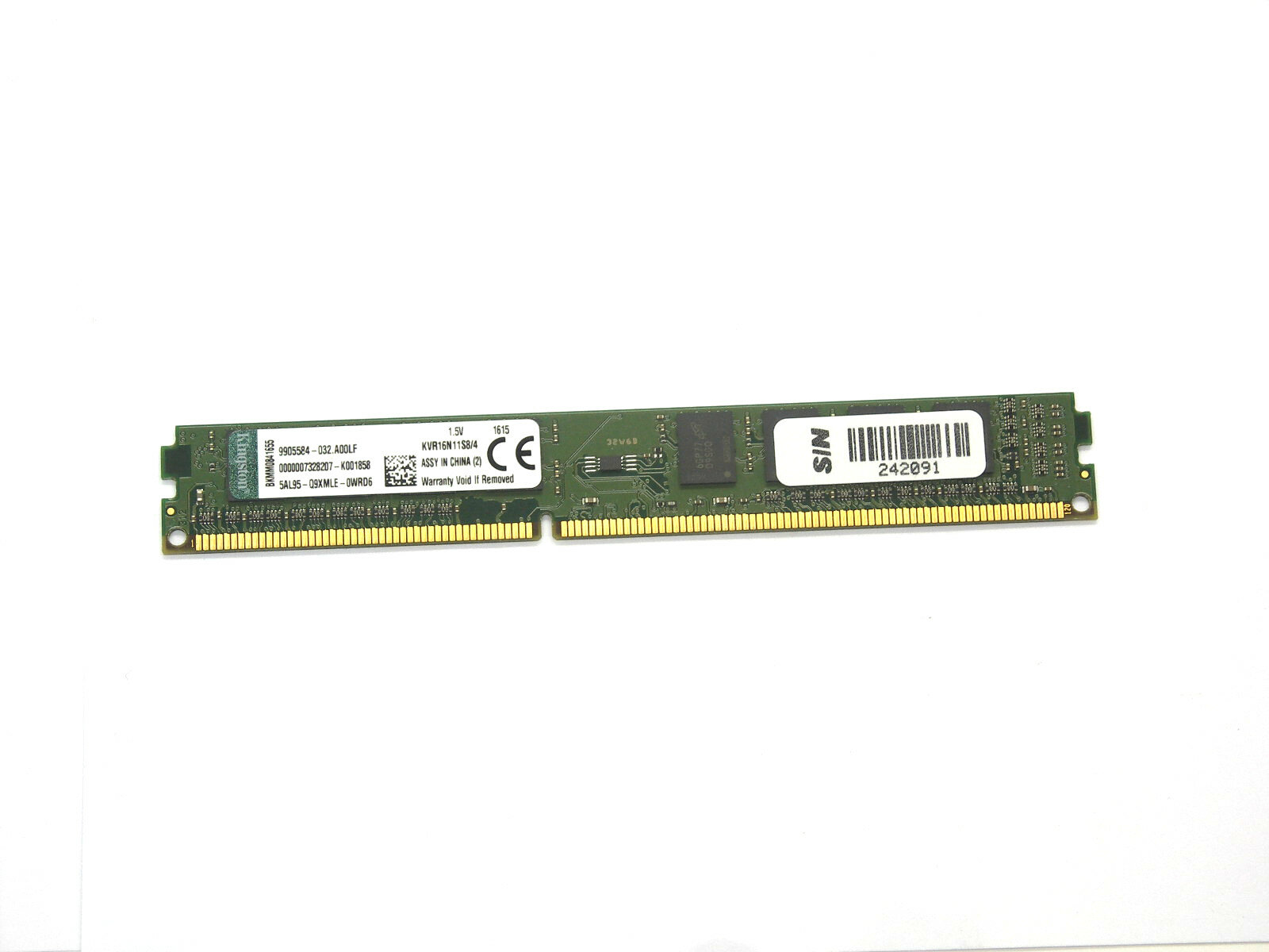 Оперативная память DIMM DDR3 4Gb 1600Mhz PC-12800 Kingston KVR16N11S8/4 односторонняя
