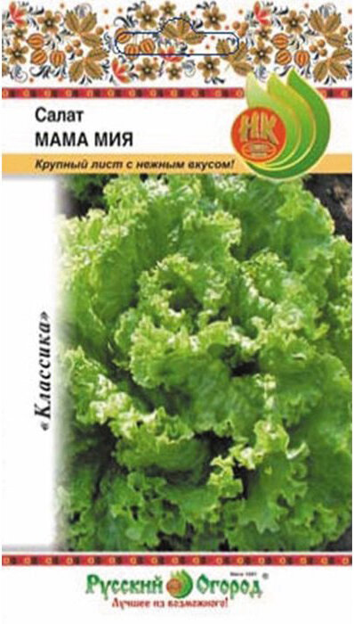 Семена салата Кама "Мама Мия" НК, листовой, раннеспелый, 35 дней, 0.3 г