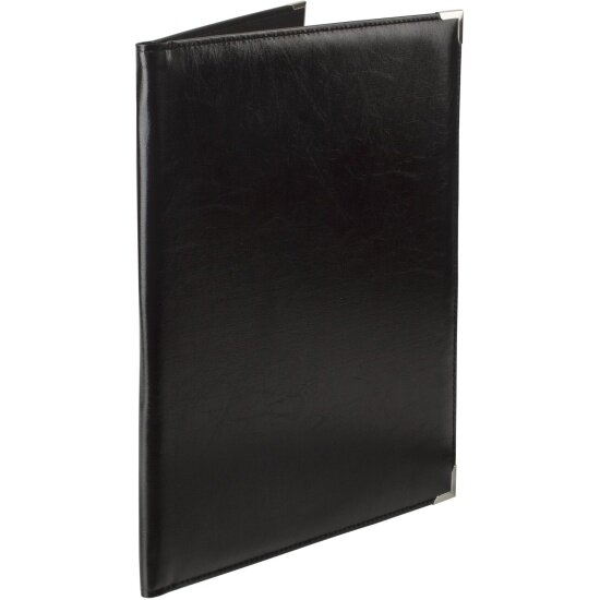 Папка адресная Алекс из кожзама без надписи, формат А4, 33х25х2 см, черная