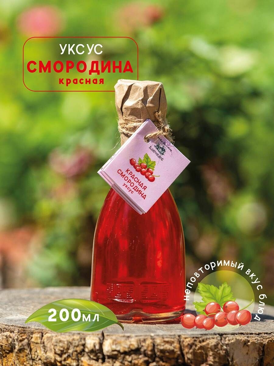 Уксус смородиновый Благоедов в стеклянной бутылке 5%, 200 мл