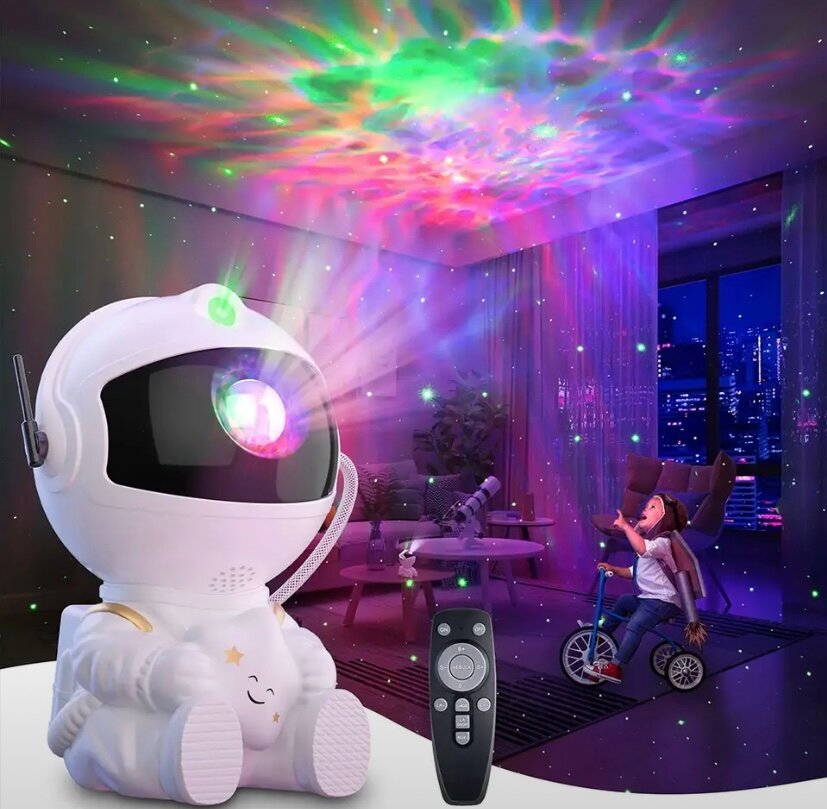 Ночник проектор звездного неба космонавт сидячий астронавт