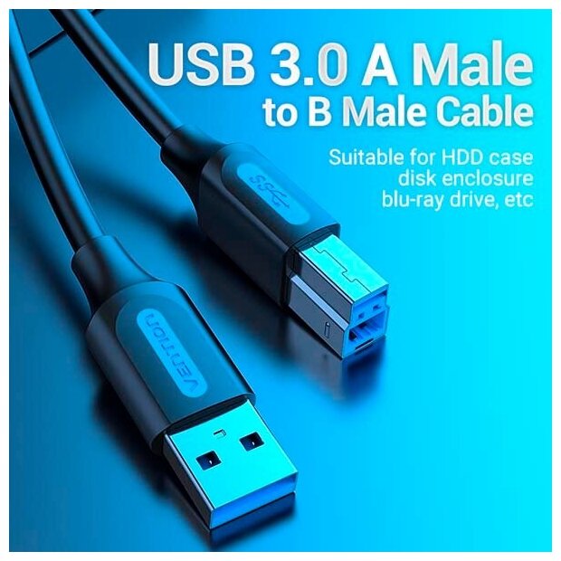 Кабель USB Type-A – Type-B Vention COOBF 1.0m — фото 1