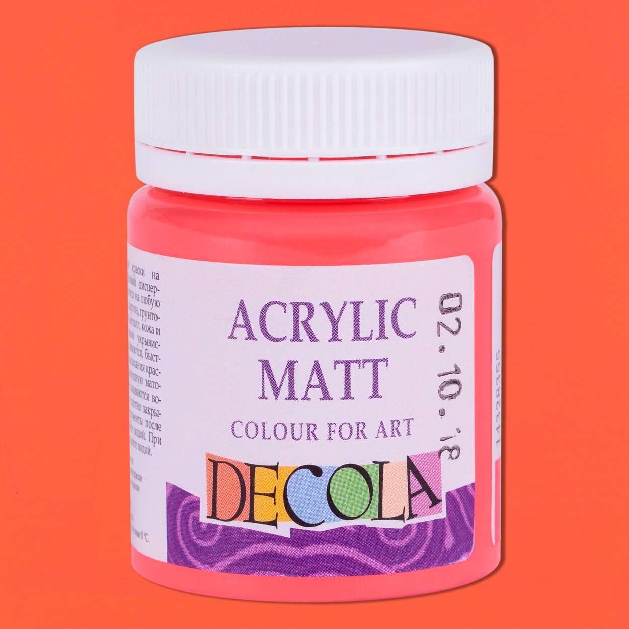 Краска акриловая матовая DECOLA цв.№355 коралловый, банка 50мл