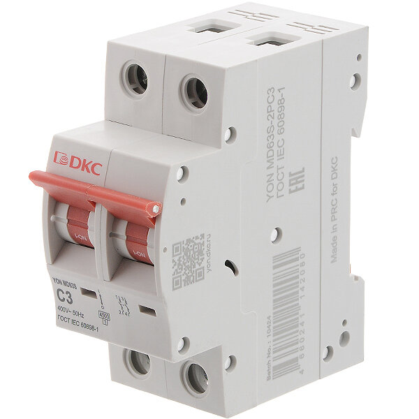 Автоматический выключатель YON max MD63S-2PC3 3А/2п/ 4,5кА на Din-рейку (ДКС)