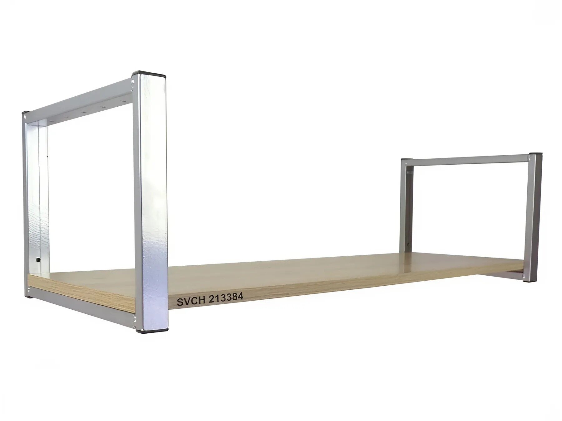 Полка для микроволновки GARROSS "SIBERIA 213384", 1 полка 30х90 см, высота 25 см, каркас серебристый, цвет полок сонома