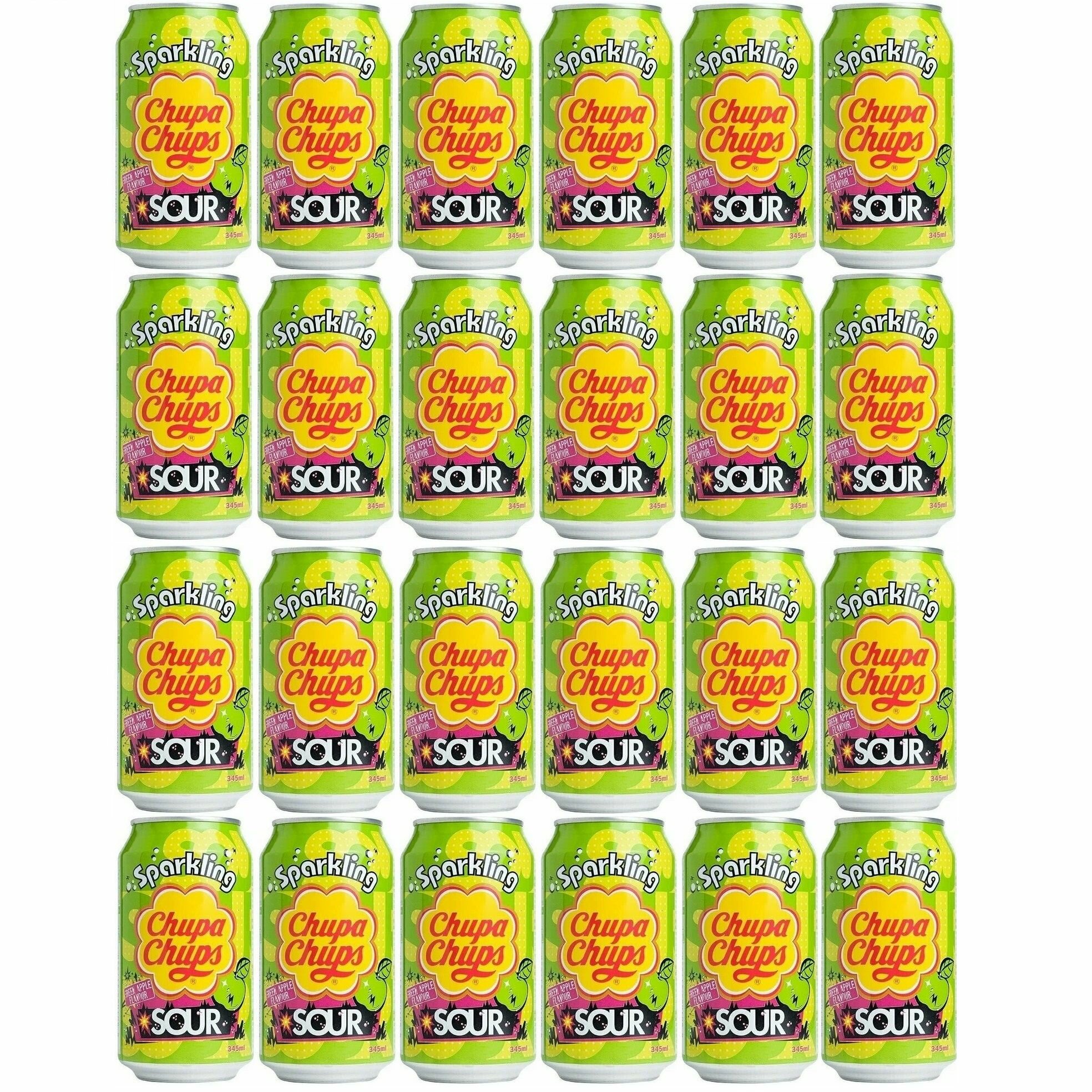 Chupa Chups (Зелёное Яблоко) 0,345л*24 шт, газированный напиток