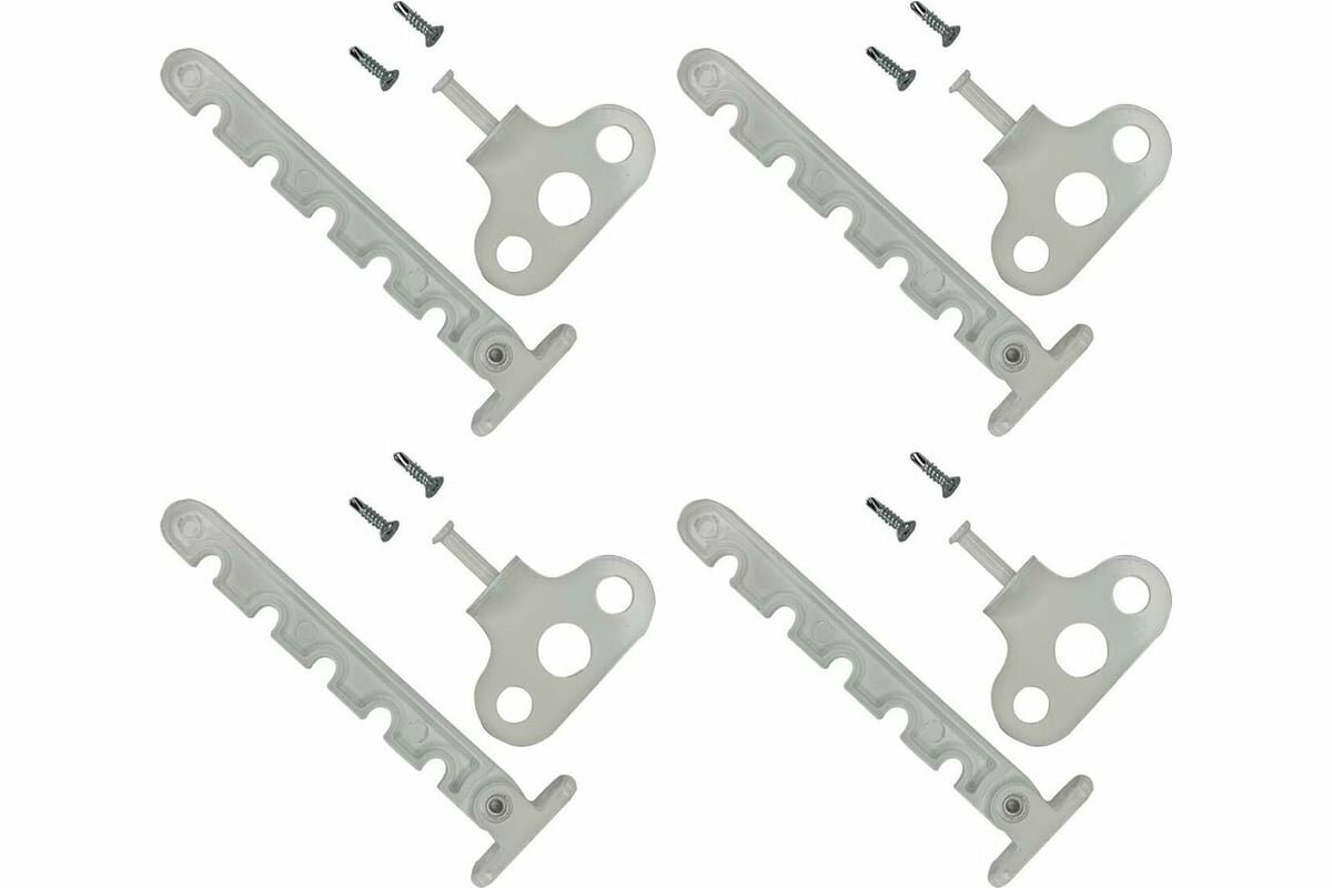 Левша металлический оконный ограничитель для ПВХ, набор 4 шт, модель У1-56504