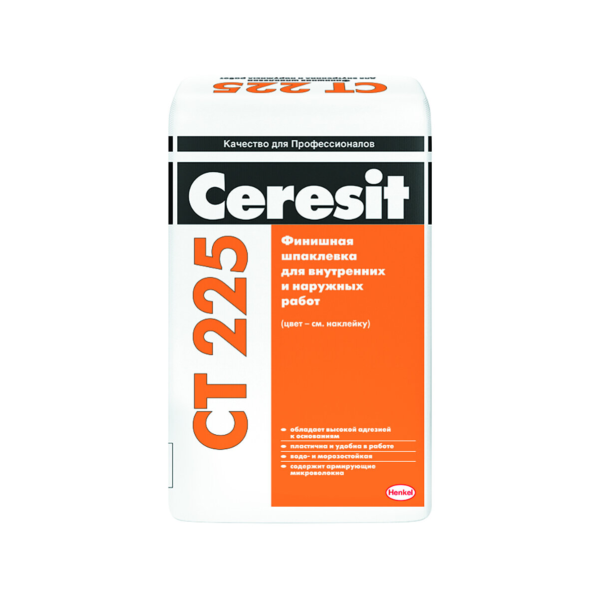 Шпатлевка финишная Ceresit фасадная, белая, ст 225, 25 кг