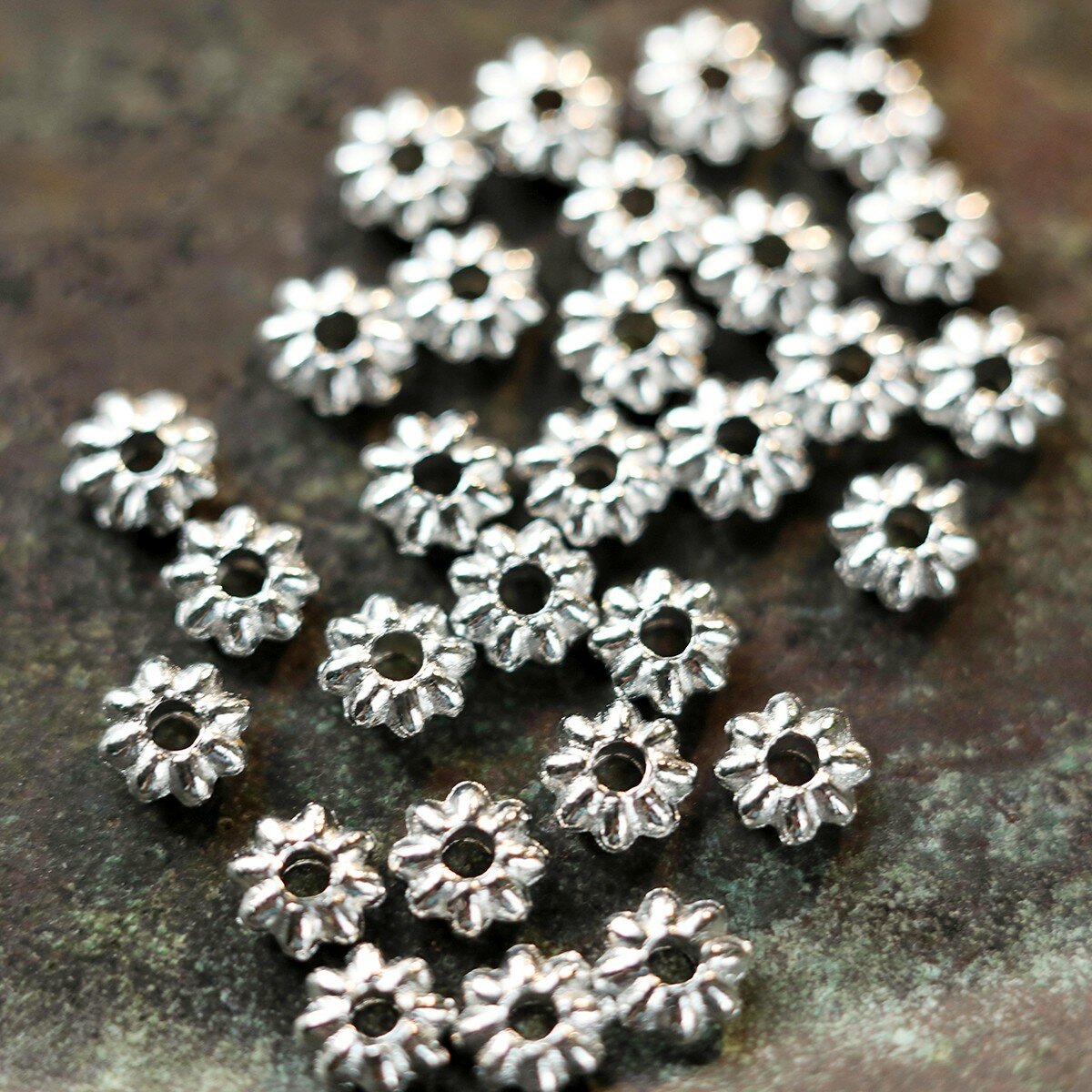 Разделитель для бусин ок. 150 шт. / спейсер, цвет платина, 5.5x2 мм