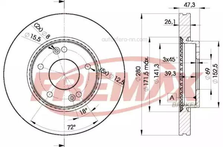 FREMAX BD5171 диск тормозной передний!\ Hyundai Tuscon 2.0/2.7/2.0D 04>