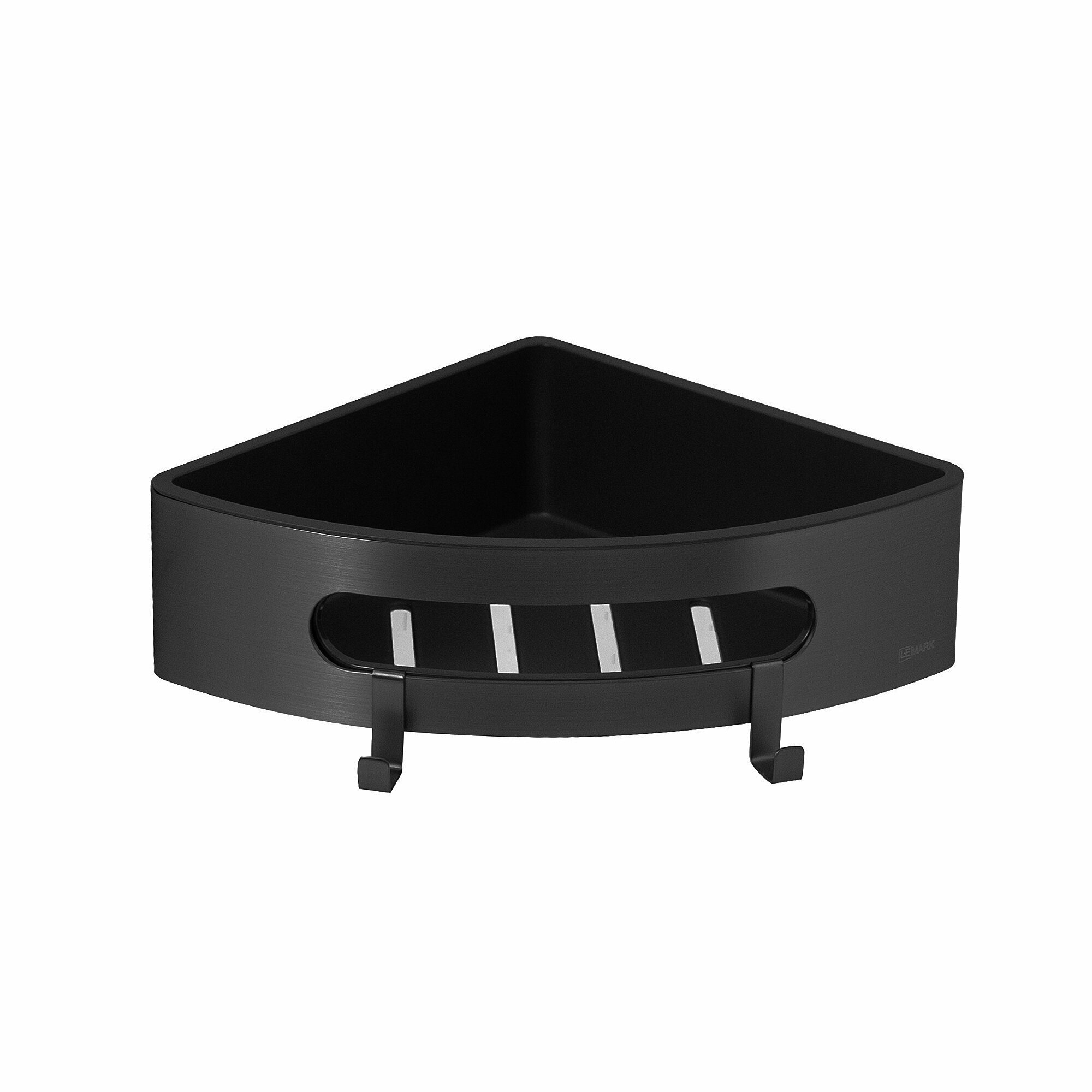 Полка для душа угловая Lemark SHELF LINE 9772047 из нерж. стали с крючками