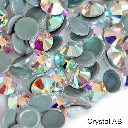 Стразы стекло Crystal AB, серебряный, SS34-144pcs