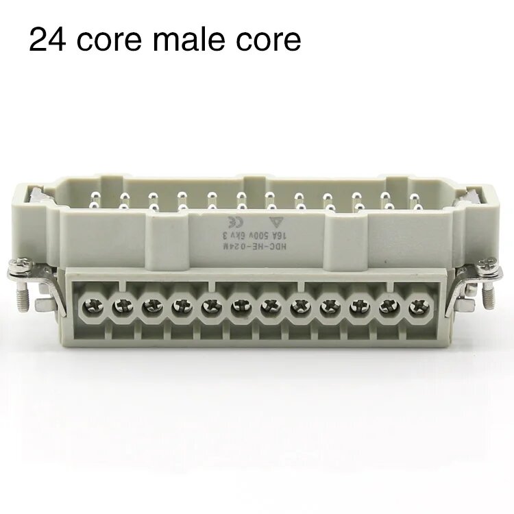 WZAZDQ XZ-006 разъем HDC-HE 4/6/10/16/24 ядра 16А серого цвета 24 male core