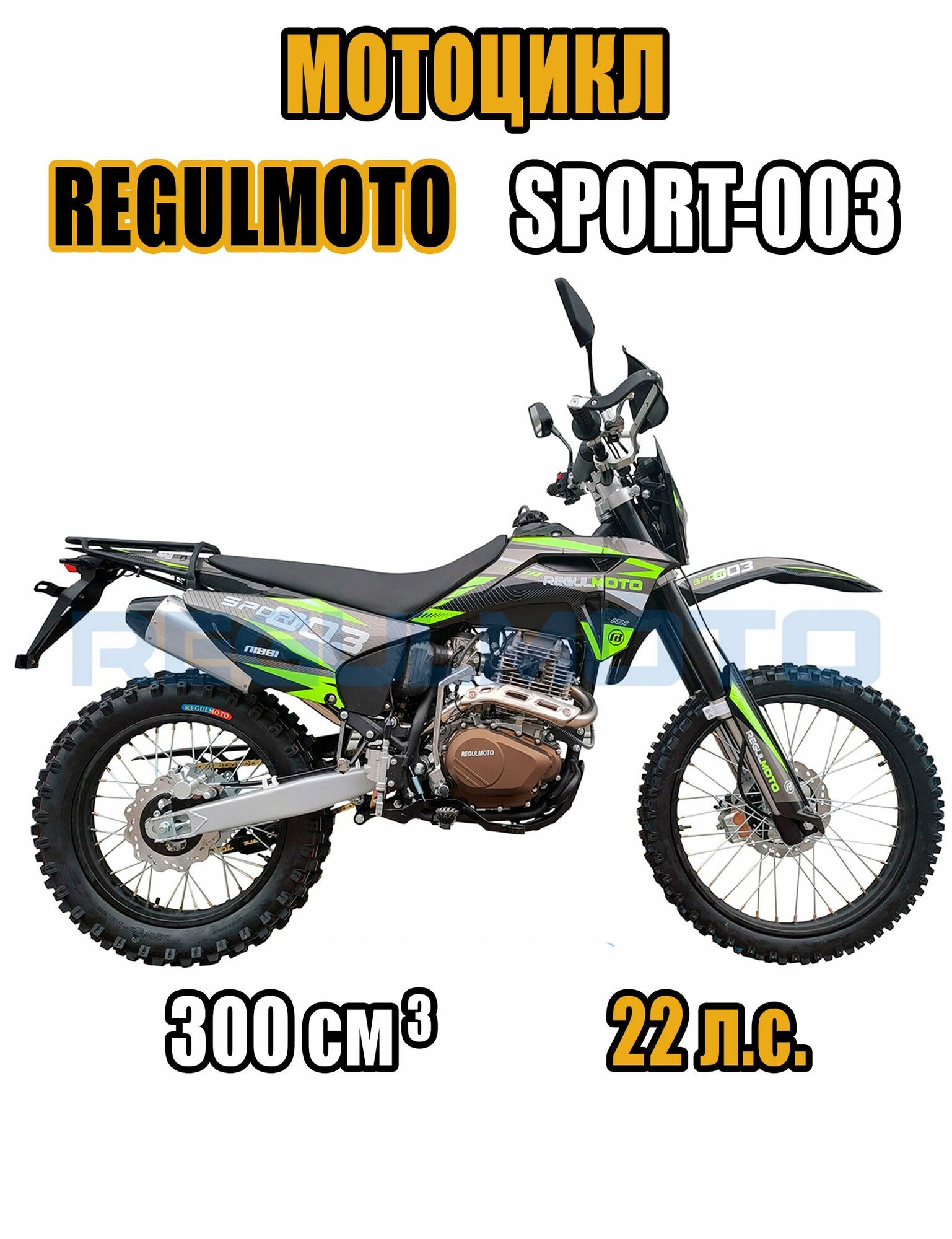 Мотоцикл Regulmoto Sport-003 PR 300 сс 5 передач, Зеленый, 100003-21-1