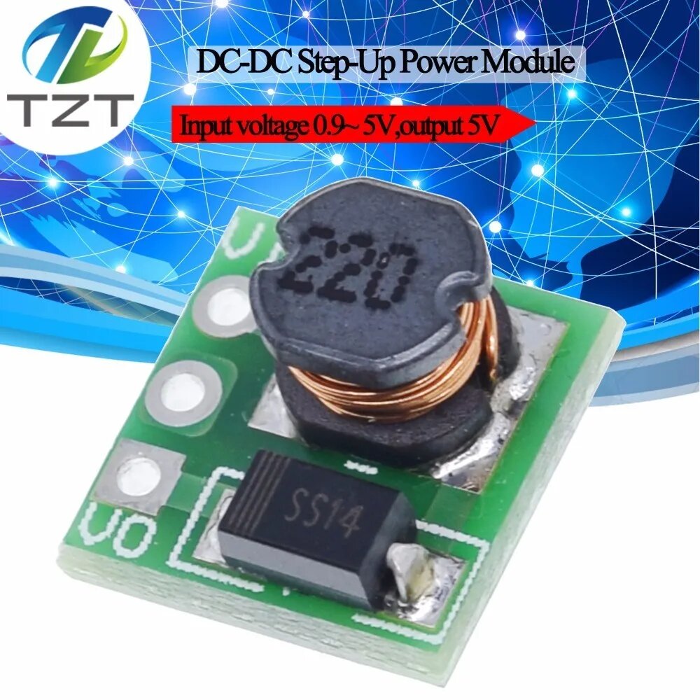 TZT teng DC-DC Step-Up Power Module повышающий модуль питания 0.9-5В до 5В