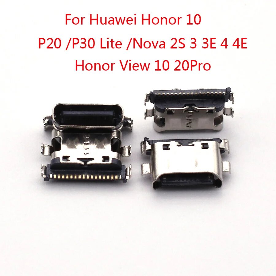5-100 шт, USB-разъём для зарядки Huawei Honor 10 /P20 /P30 Lite /Nova 2S 3 3E 4 4E /Honor View 10 20Pro 5PCS