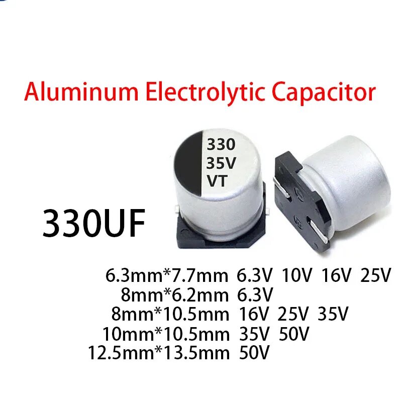 LingLiWei 330 мкФ SMD алюминиевые электролитические конденсаторы 8X10.5 25V 20PCS