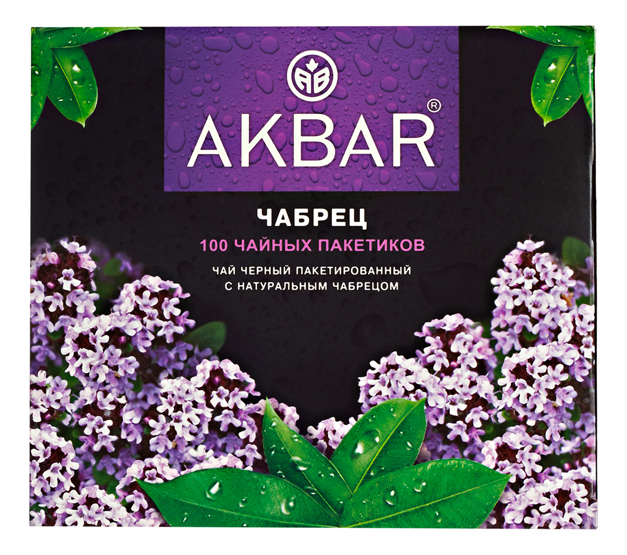 Чай черный Akbar с чабрецом в пакетиках 1,5 г x 100 100 шт
