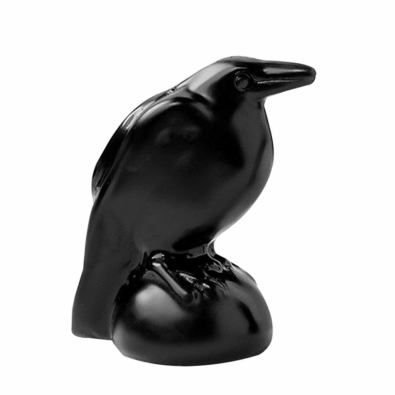 Фигурка ворона из черного обсидиана для украшения интерьера, символ мудрости и удачи, натуральный камень