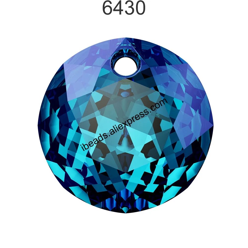Кулон Swarovski 6430, синий кристалл, 10 мм