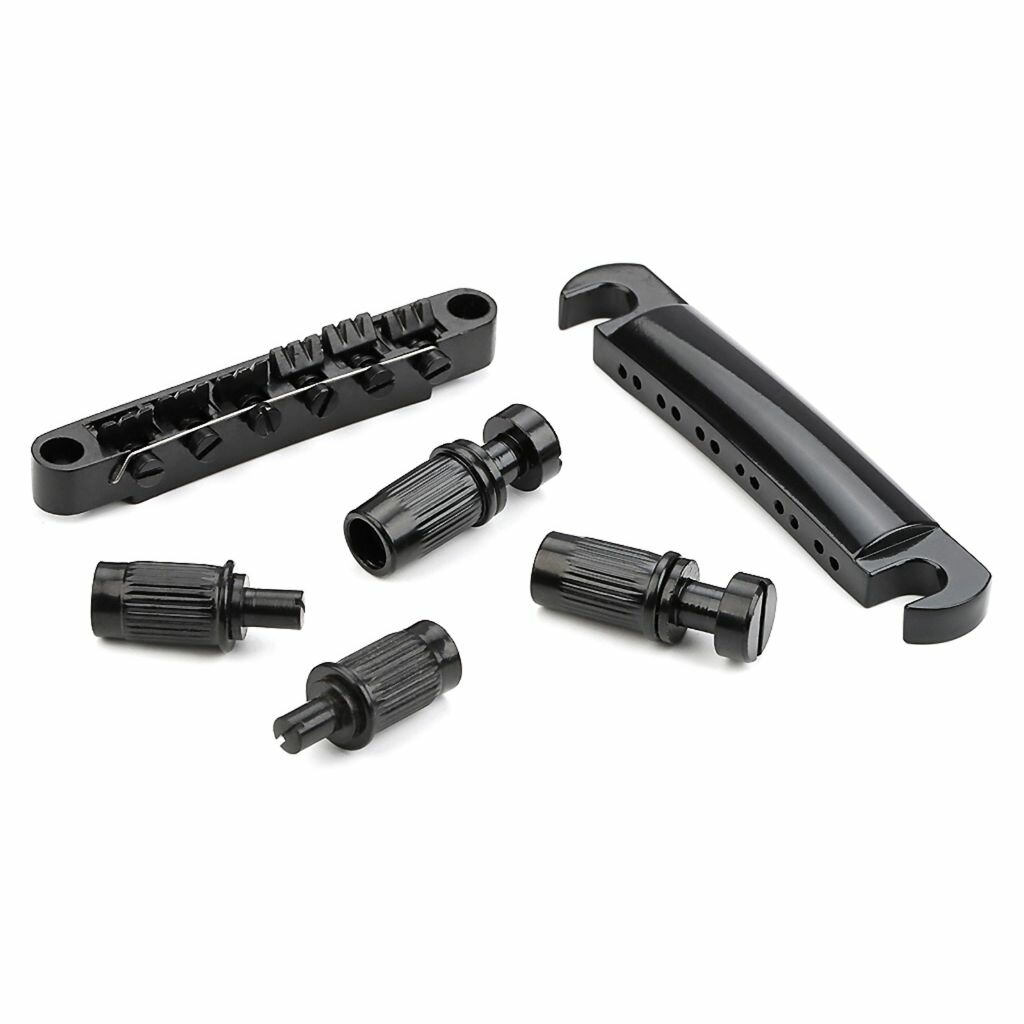 (1 комплект) Электрогитара 12-струнная черная с верхним и нижним проводами LP qin bridge narrow GA124A