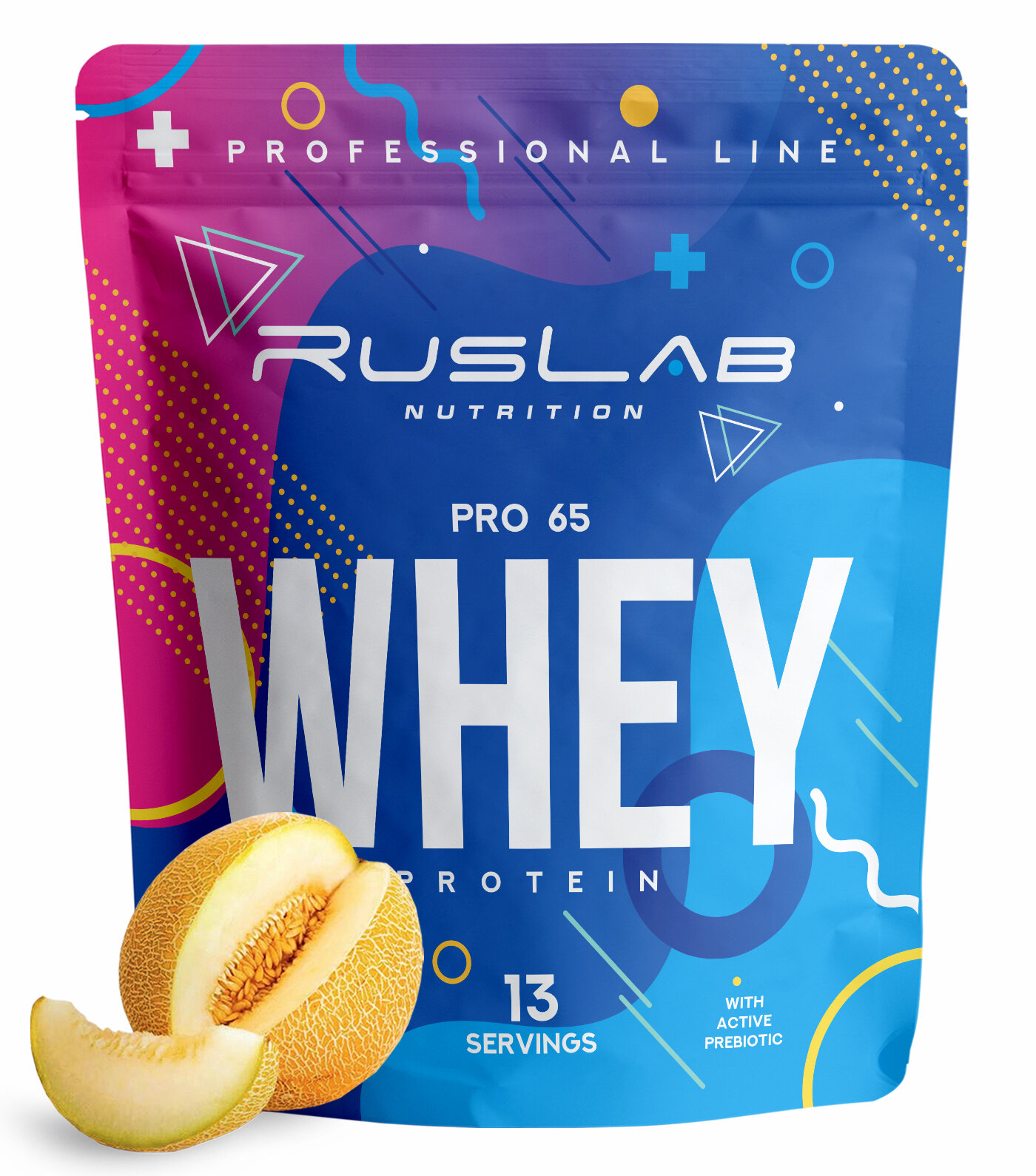 Протеин сывороточный WHEY PRO 65, белковый коктейль (416 гр), дыня