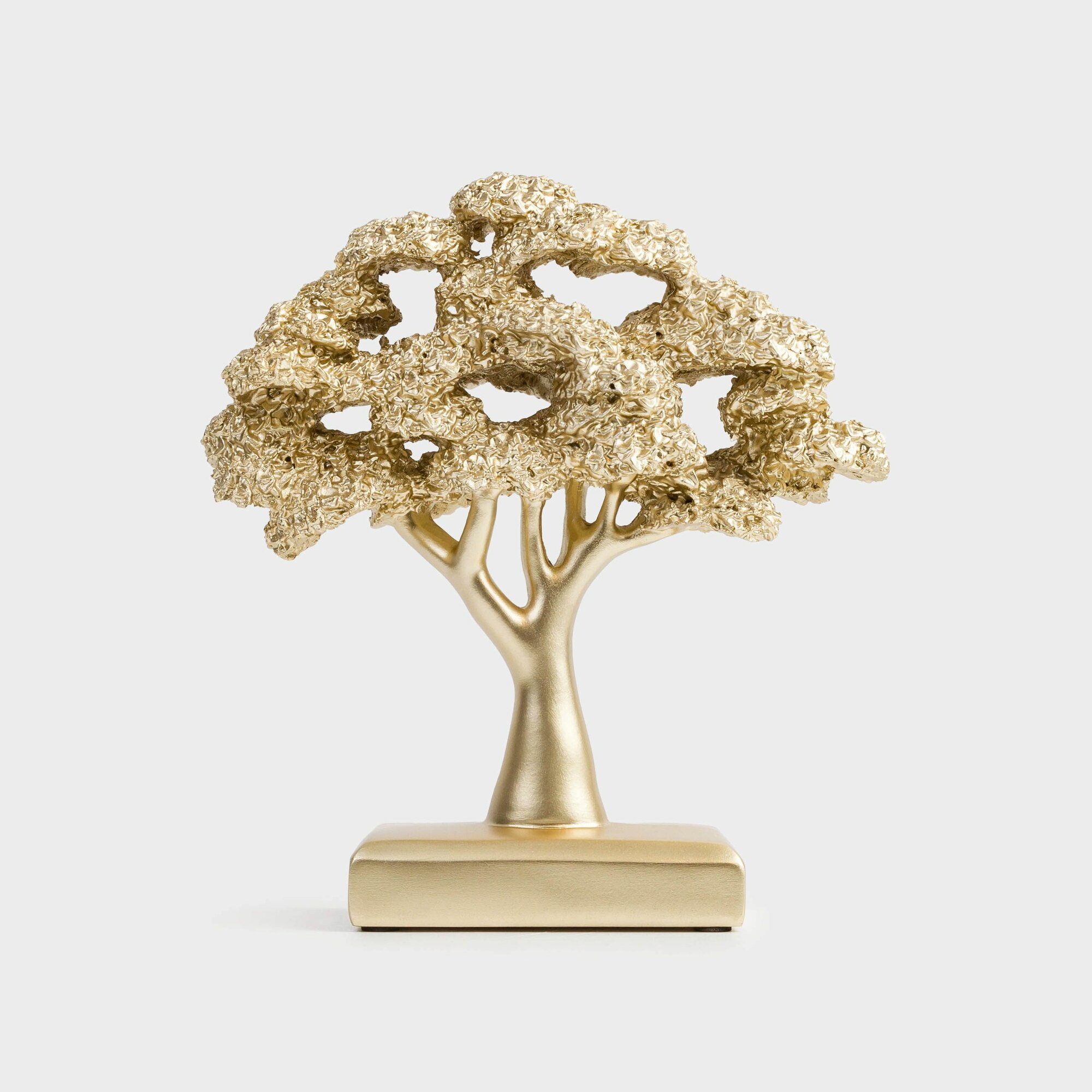 Статуэтка Kuchenland, 20 см, полирезин, цвет золотистый, Бонсай, Wood gold