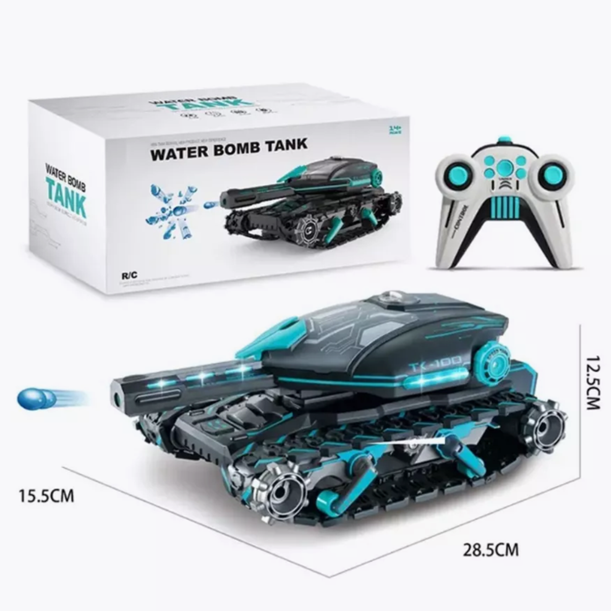 Детская игрушка Танк на радиоуправлении, стреляет водяными пульками