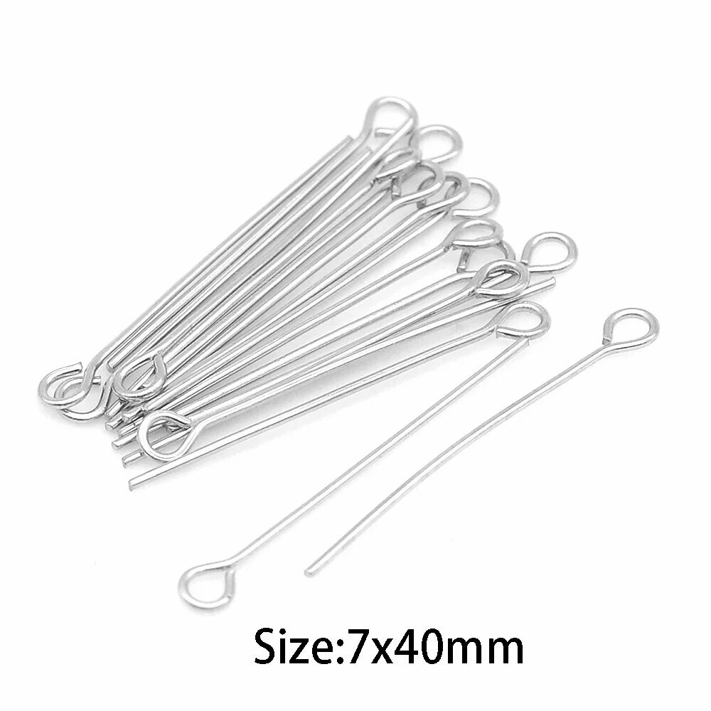 Булавки для глаз LAVIXMIA, нержавеющая сталь, радуга, 30 шт. 40mm Silver