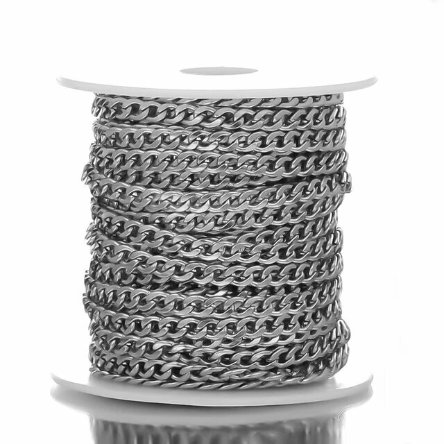 Кубинские цепочки из нержавеющей стали 2 метра золотого цвета steel